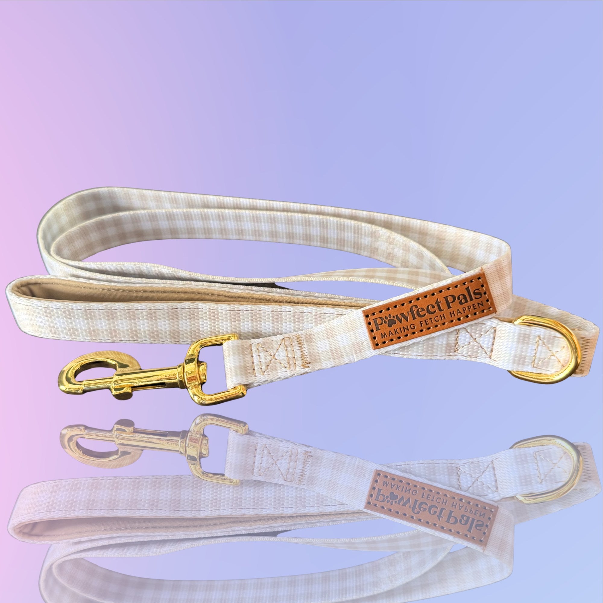 Beige Gingham - Soft Lead | Pawfect Pals | Afterpay Available
