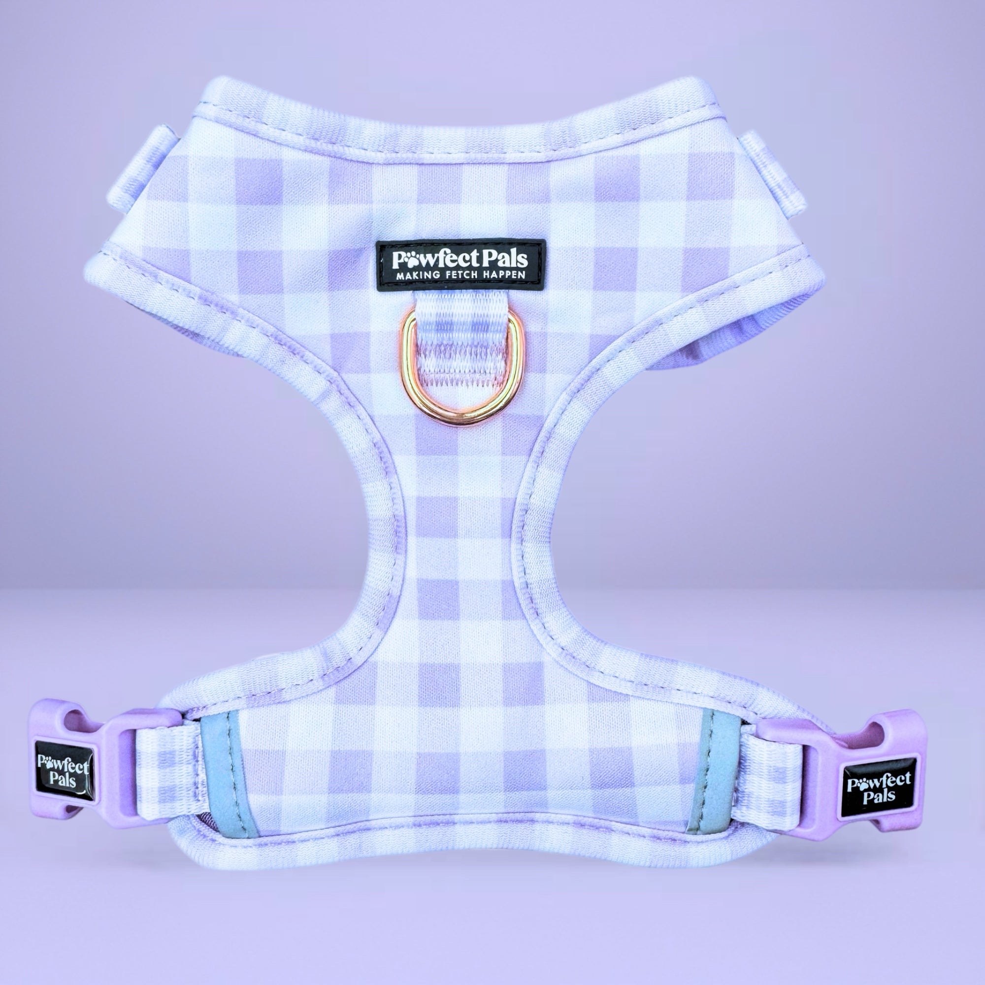 Social Butterfly - Purple Gingham No-Pull Adjustable Harness | Pawfect Pals